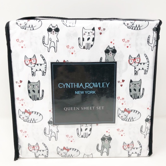 Cynthia Rowley | Bedding | Cats Hearts Cynthia Rowley Queen Size Sheet ...
